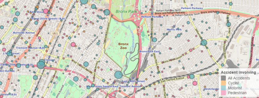 Most Dangerous Intersections for Pedestrians and Cyclists in the Bronx